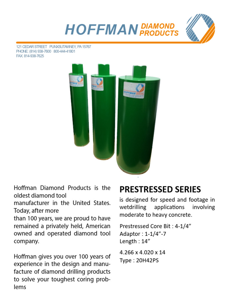 Hoffman Diamond Products Overview | PDF
