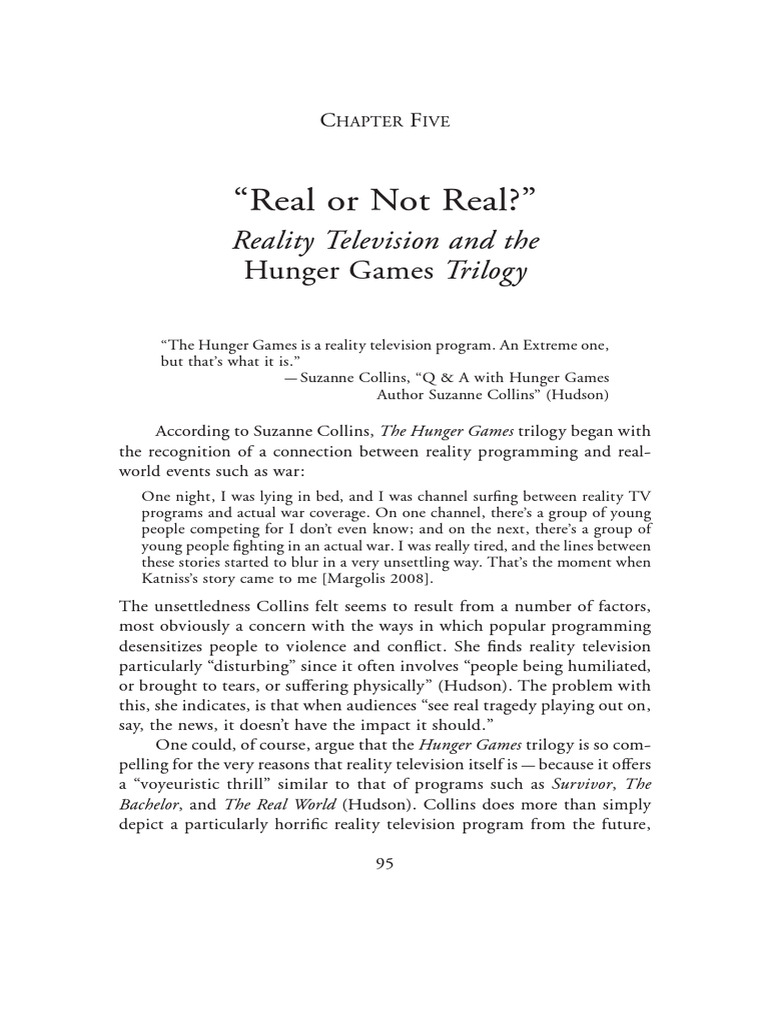 Approaching The Hunger Games Trilogy A Literary An... - (5. Real or Not ...