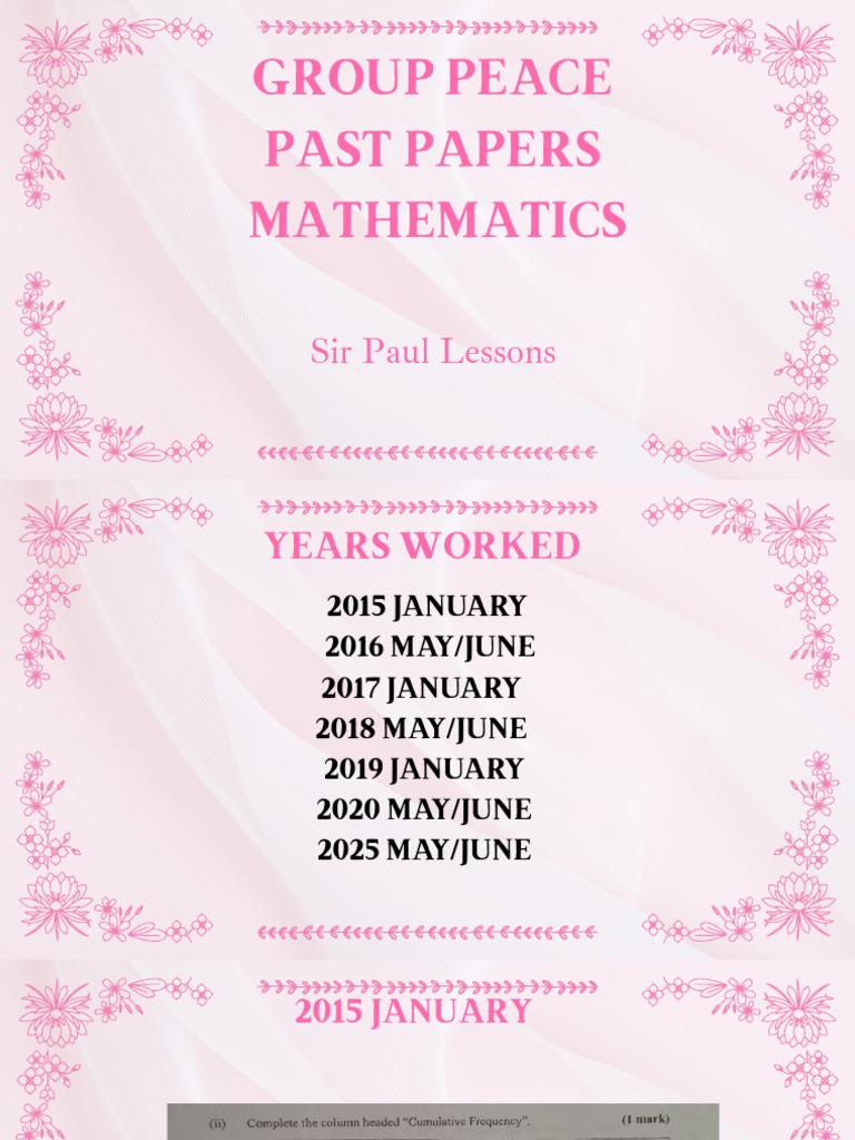 Group Peace Past Papers | PDF