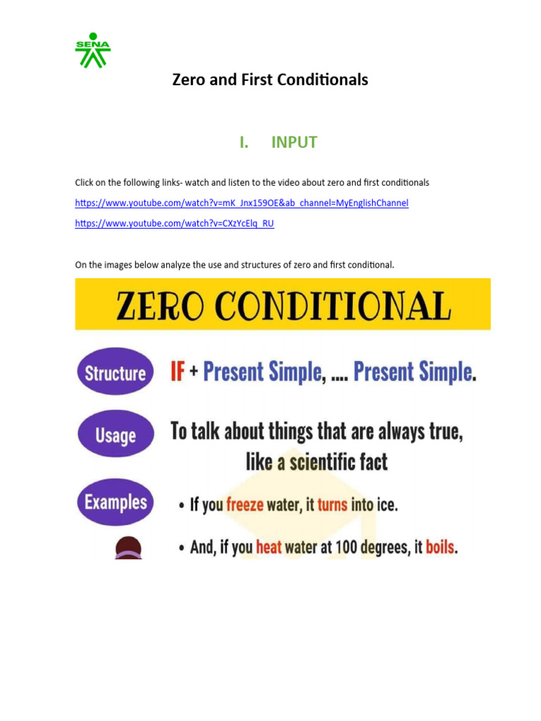 03 Zero and First Conditionals Task 0.2 | PDF