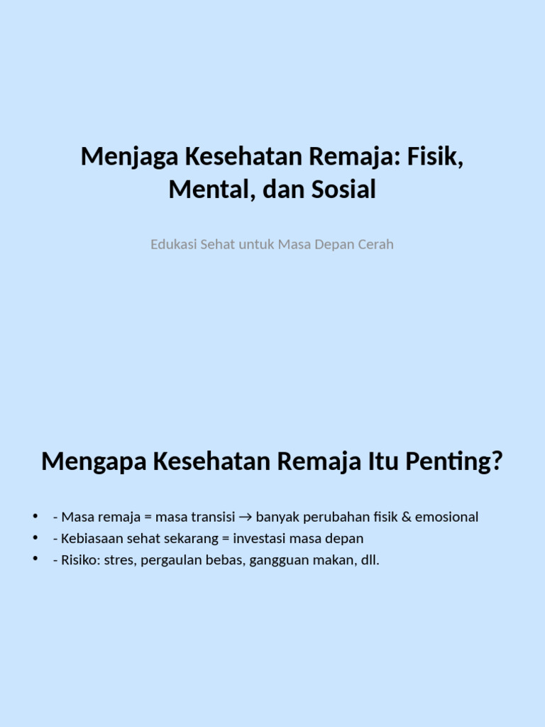 Kesehatan Remaja | PDF