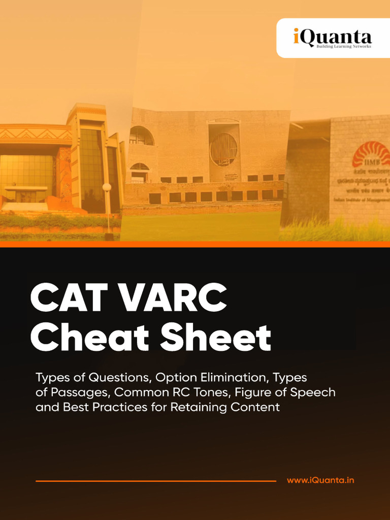 CAT VARC Cheat Sheet by Iquanta | PDF | Learning