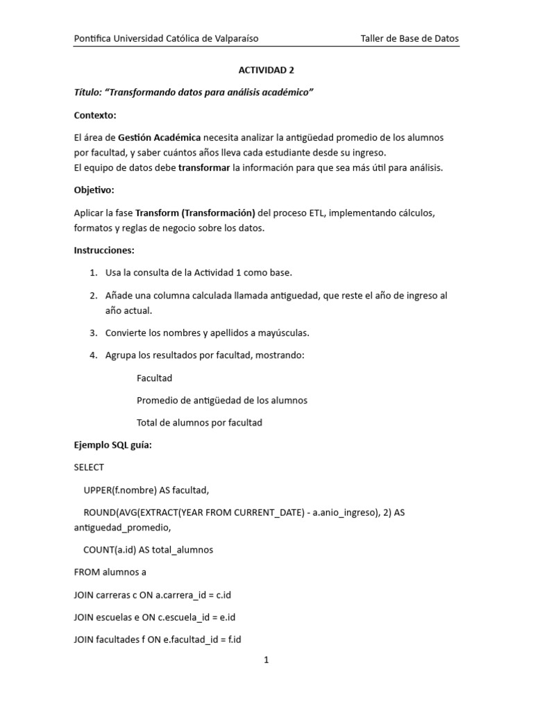 Actividad 2 Etl | PDF | SQL | Recuperación de información