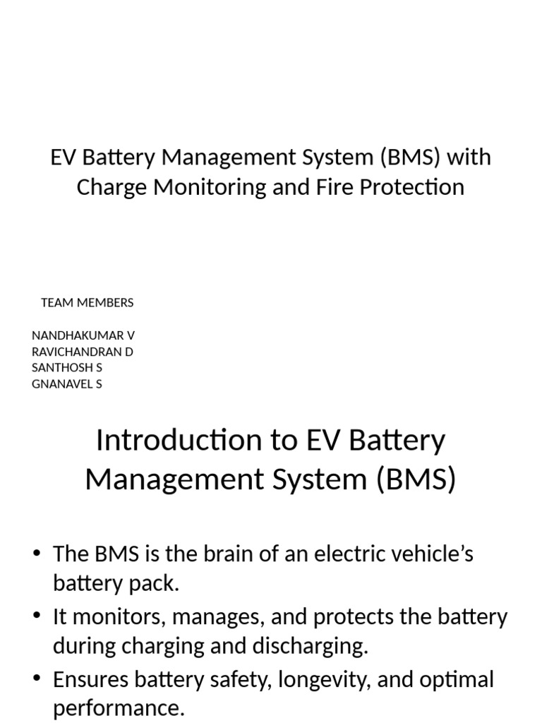 EV BMS With Charge Monitor and Fire Protection | PDF | System On A Chip ...