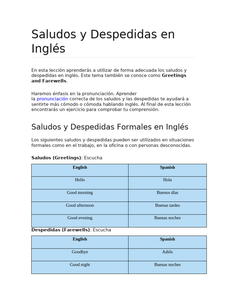 3° Saludos y Despedidas 9 | PDF