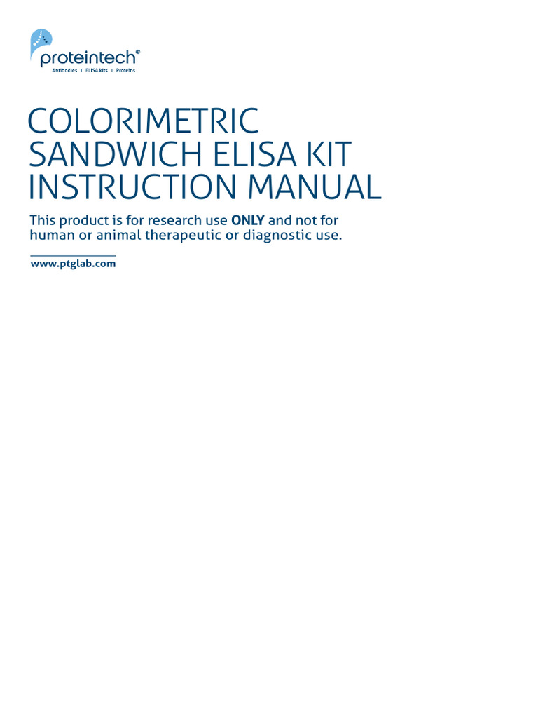 ELISA Kit Instruction Manual | PDF | Elisa | Blood Plasma