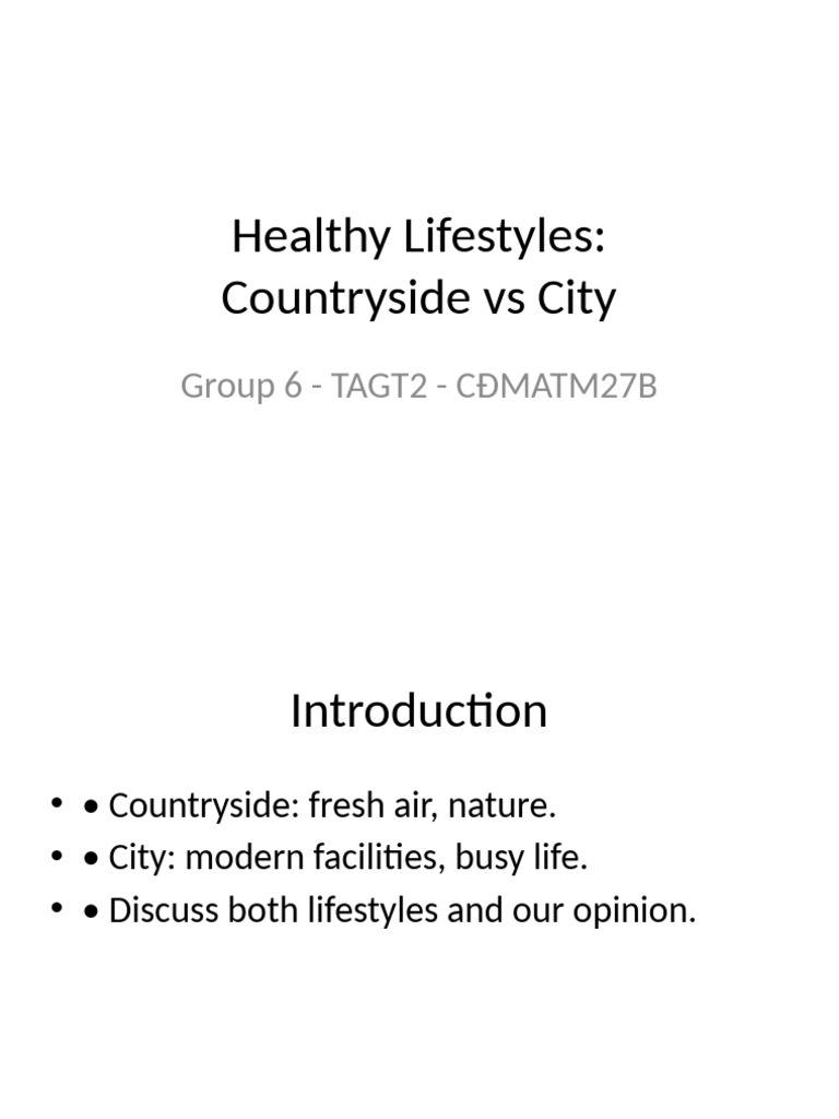 Countryside vs City: Healthier Living Choices | PDF
