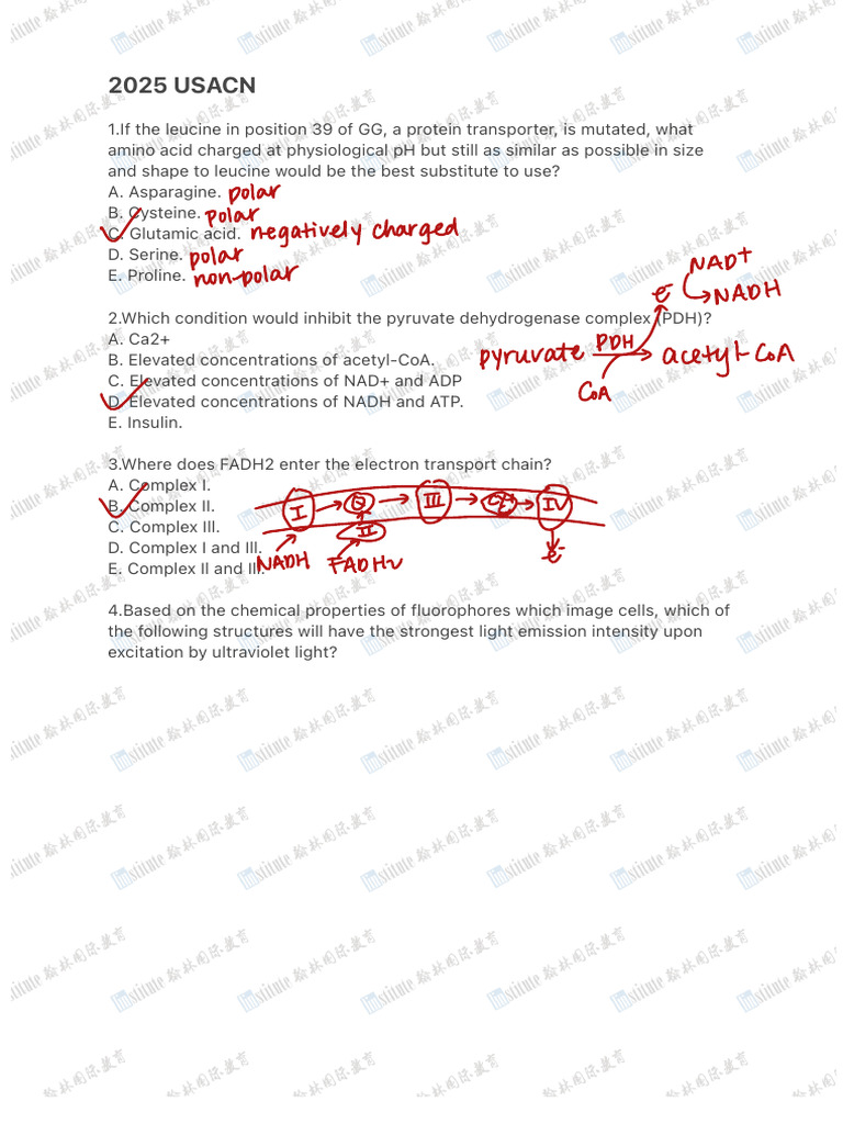 2025 USACN Biology Exam Questions | PDF | Cell Signaling | Translation ...