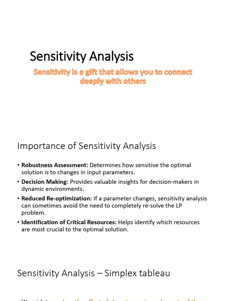 Sensitivity Analysis in Linear Programming | PDF | Mathematical ...