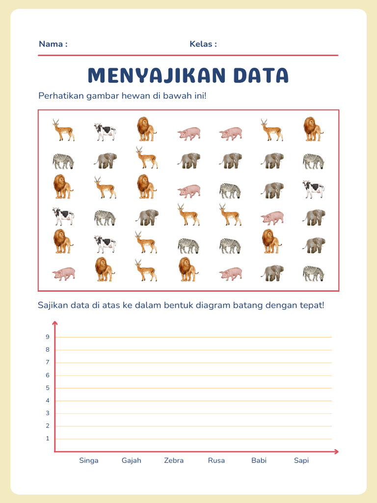 Menyajikan Data Dalam Bentuk Diagram Barang Lembar Kerja Matematika Numerasi SD Kelas 3 Biru ...