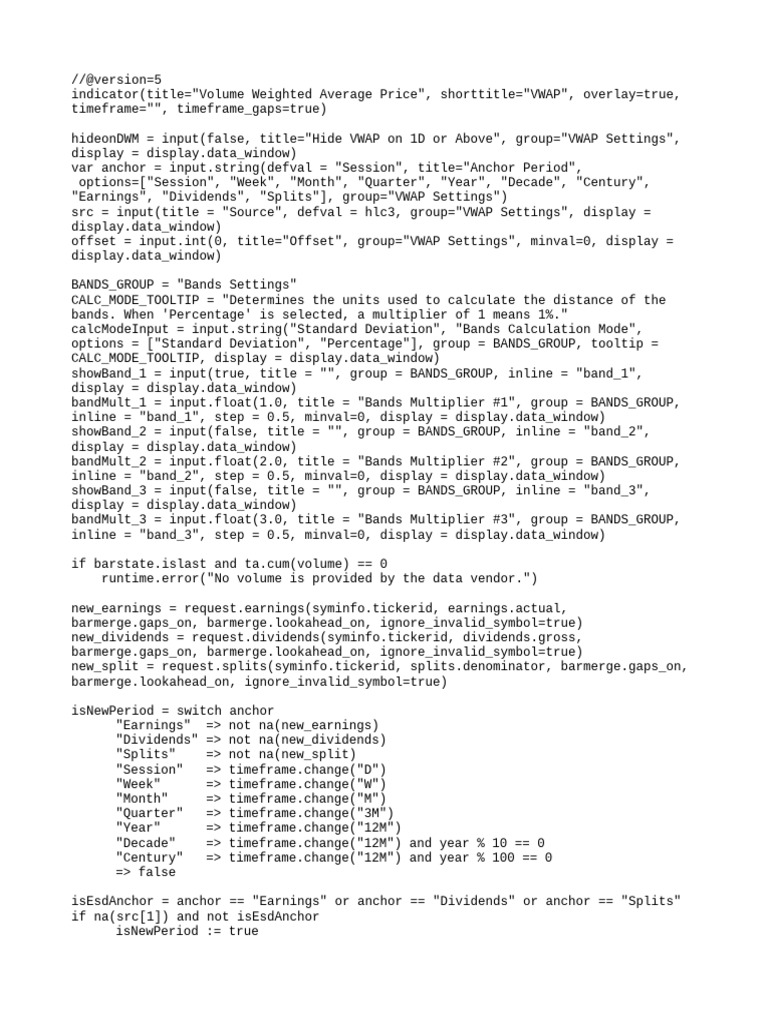 VWAP BB and MA Indicator | PDF