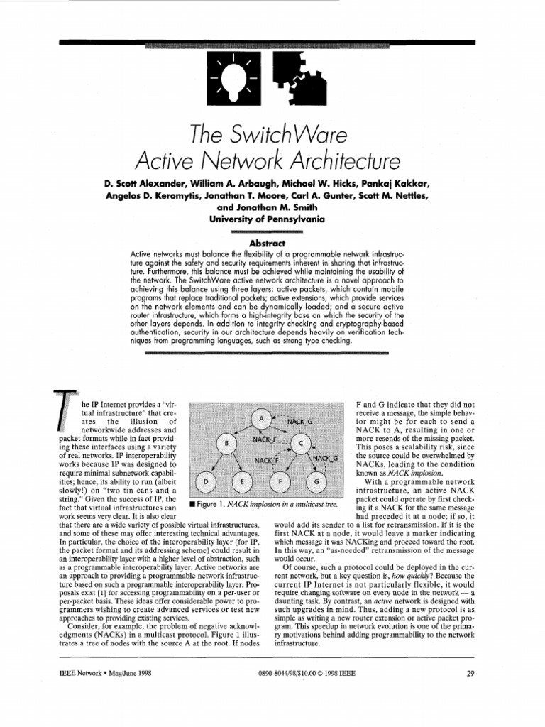 Switchware: Active Network Architecture | PDF | Computer Network ...