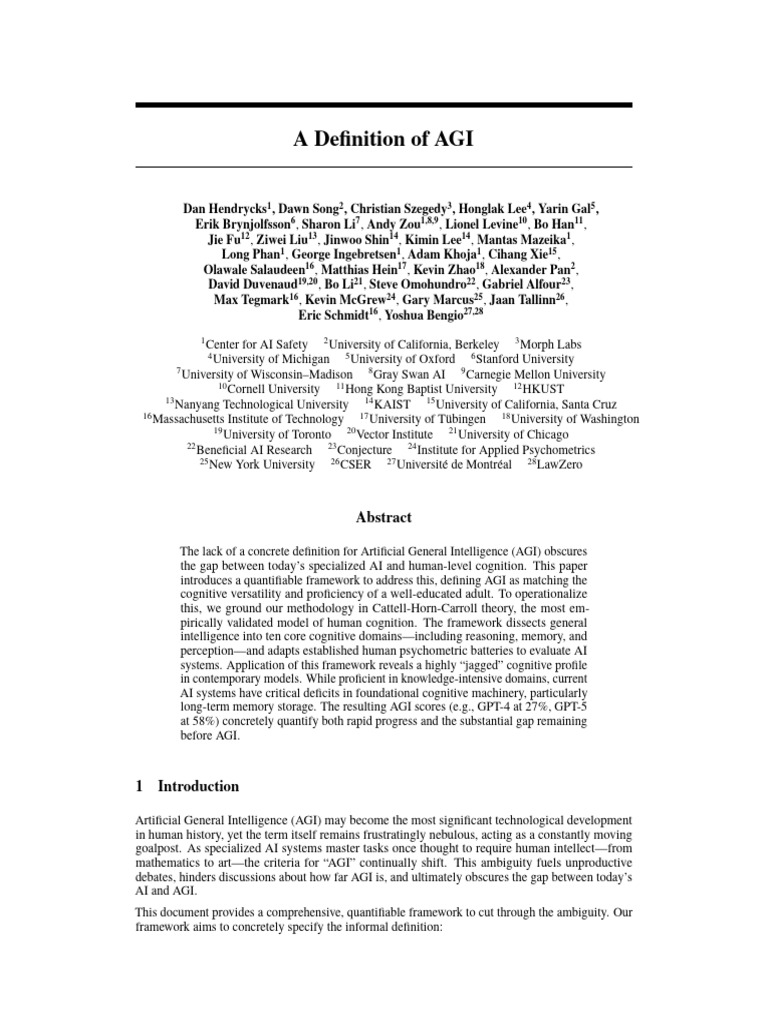A Definition of AGI | PDF | Intelligence | Teaching Mathematics