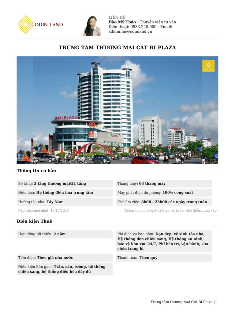 Trung Tam Thuong Mai Cat Bi Plaza | PDF