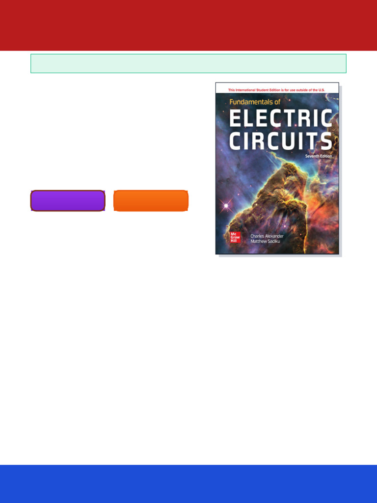Fundamentals of Electric Circuits 7th Edition Charles K. Alexander Ebook Concise Edition | PDF ...
