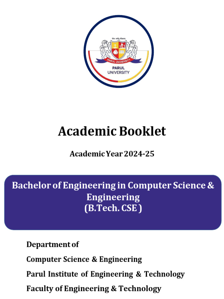 B.Tech CSE Academic Booklet 2024-25 | PDF | Engineering | Knowledge