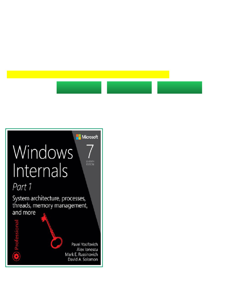 (Ebook) Windows Internals, Part 1, 7th Edition by Pavel Yosifovich ...