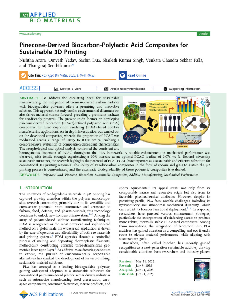 Pinecone Biocarbon in PLA Composites | PDF | Composite Material | 3 D ...