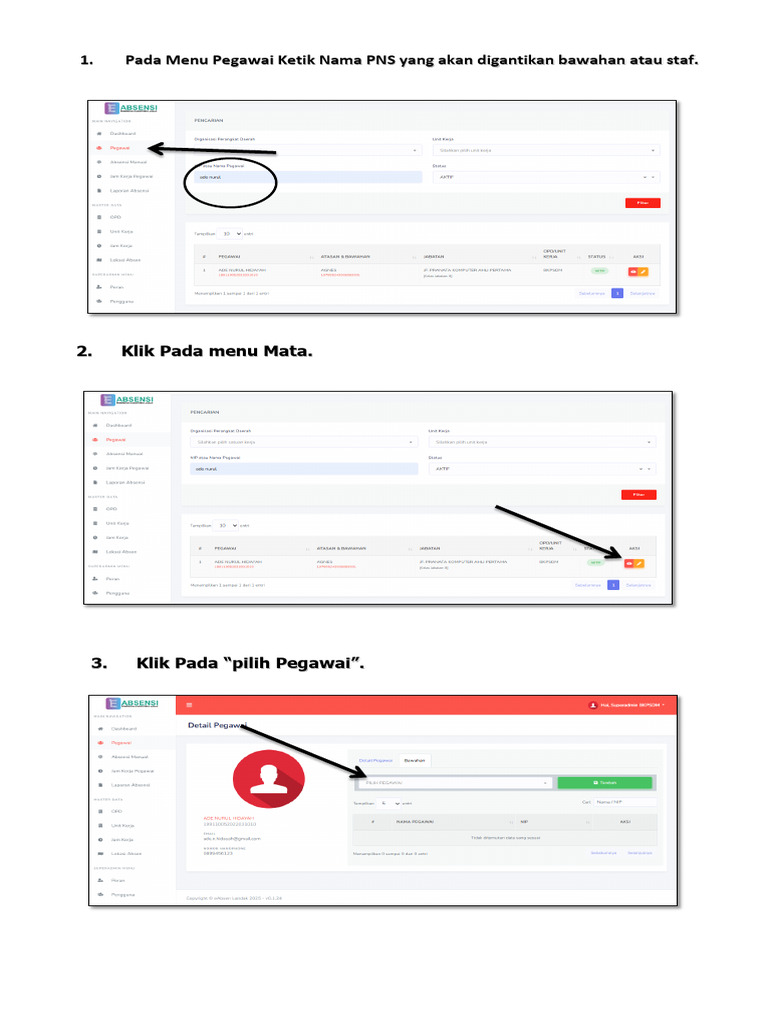 Panduan Mengelola Data PNS di e-Aktivitas | PDF