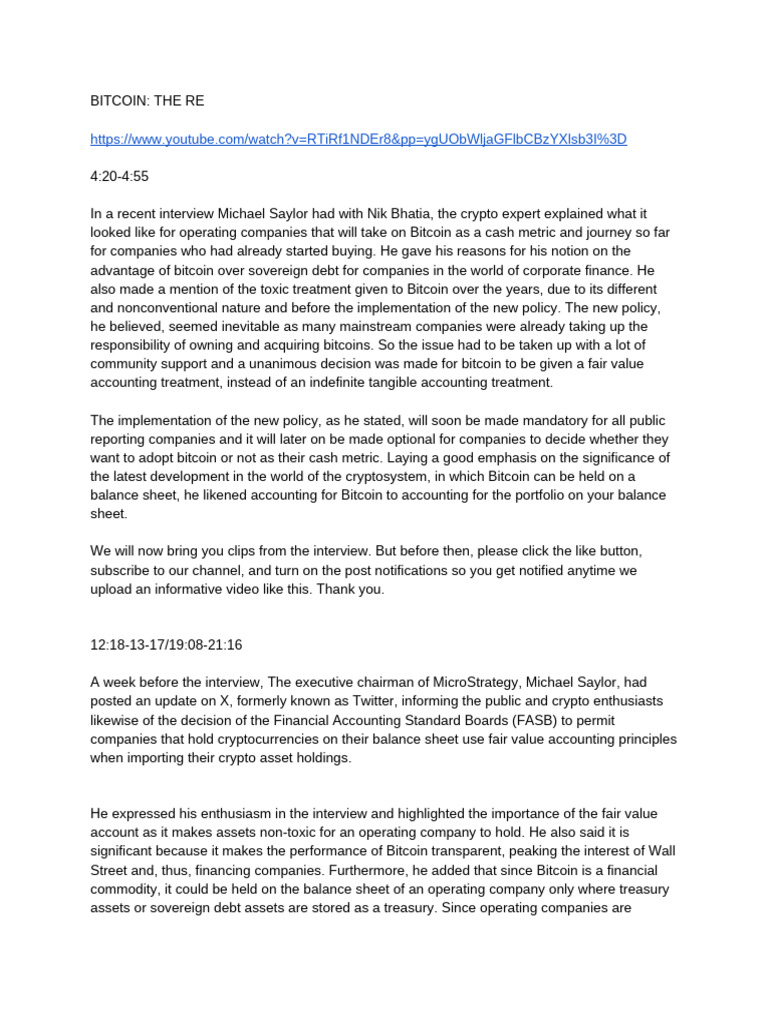 Bitcoin - The Revolution of Corporate Finance | PDF | Cryptocurrency ...