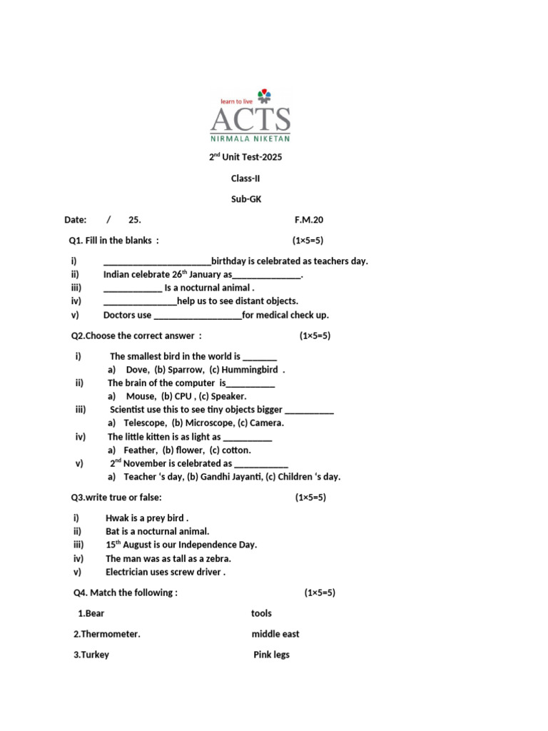 2nd Unit GK-2 | PDF