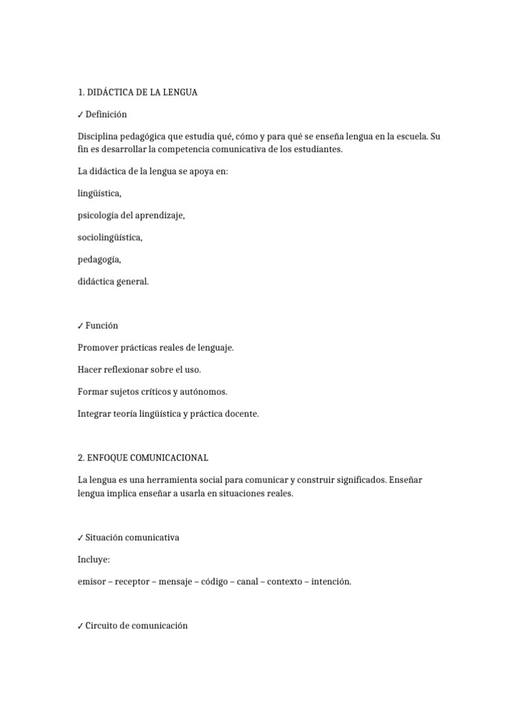 Resumen Lengua Didactica | PDF | Lingüística | Palabra