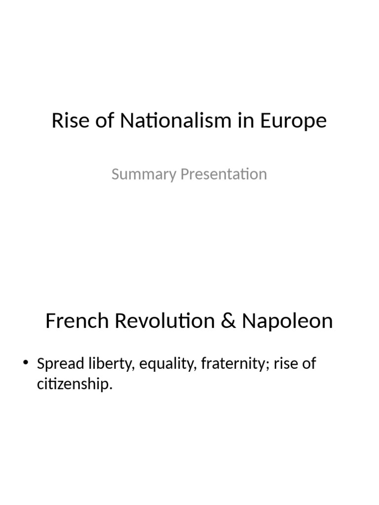 Nationalism Europe Presentation | PDF