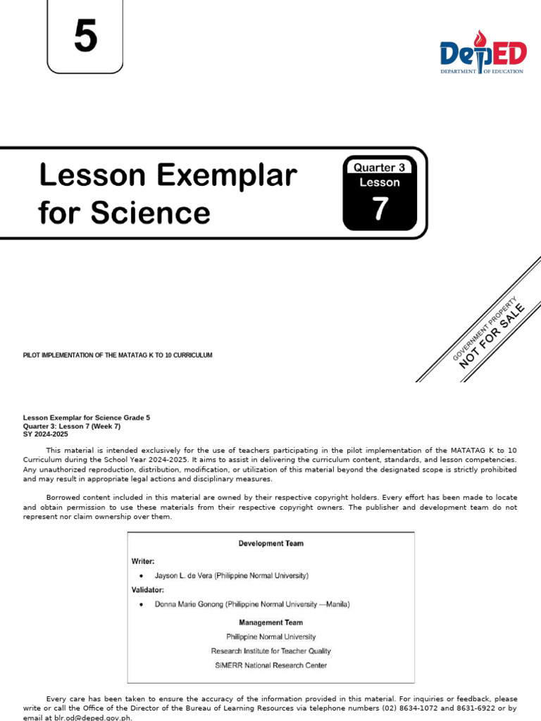 Q3 - LE - Science 5 - Lesson 7 - Week 7 | PDF | Electricity | Electron