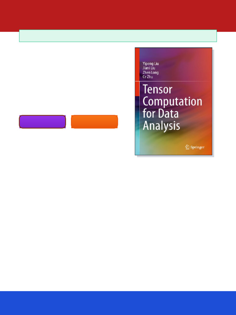 Tensor Computation For Data Analysis Yipeng Liu Ebook Vector PDF | PDF ...