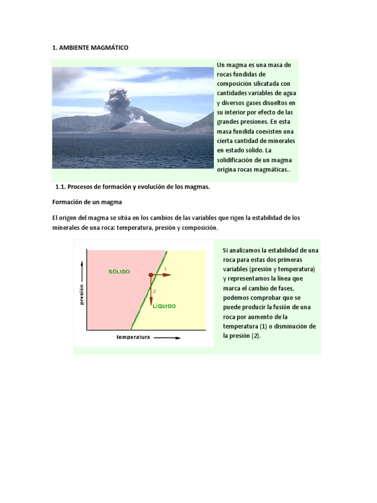 Ambiente Magmatico | PDF | Magma | Roca ígnea