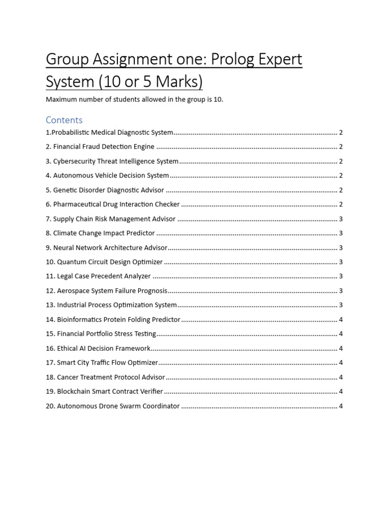 Prolog Expert Systems for Diverse Applications | PDF | Mathematical ...