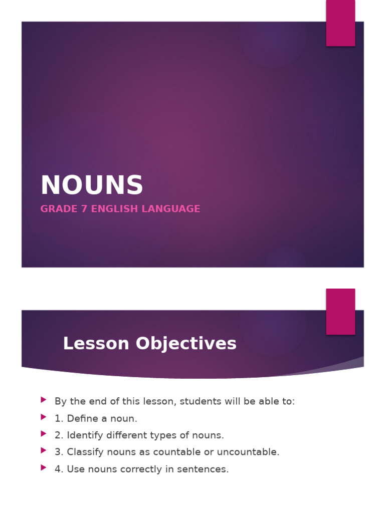 Understanding Nouns for Grade 7 | PDF | Noun | Plural