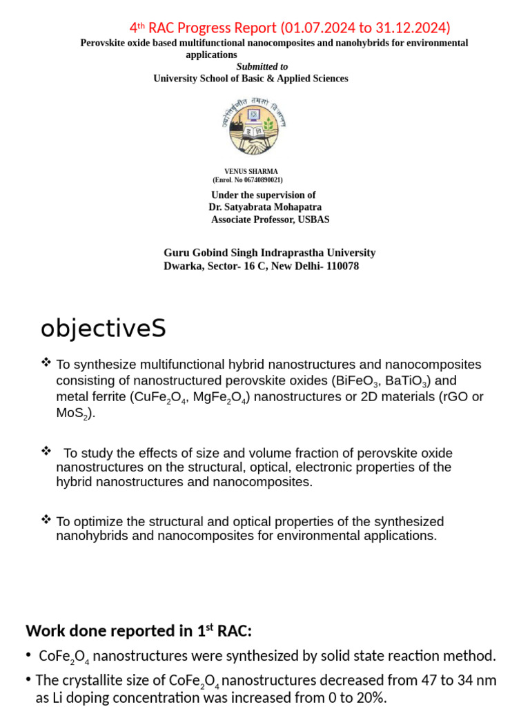 4th RAC Presentation Venus Sharma Corr | PDF | Solid State Chemistry | Sodium