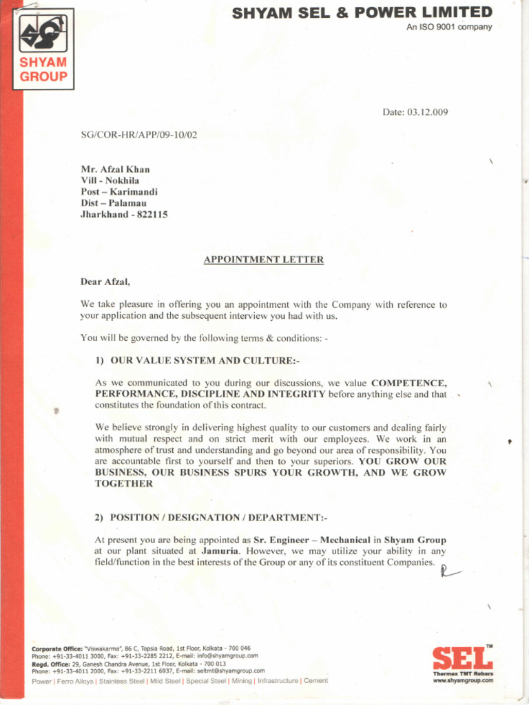 SSPL Appoinment | PDF