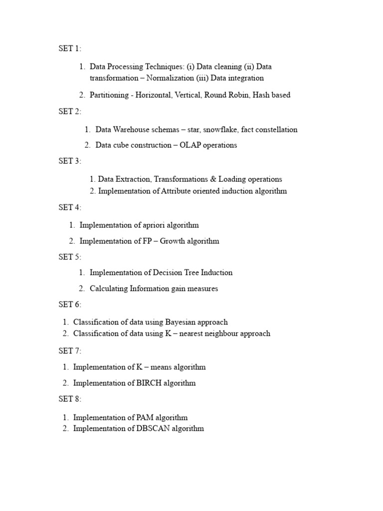 DM Lab External Sets | PDF