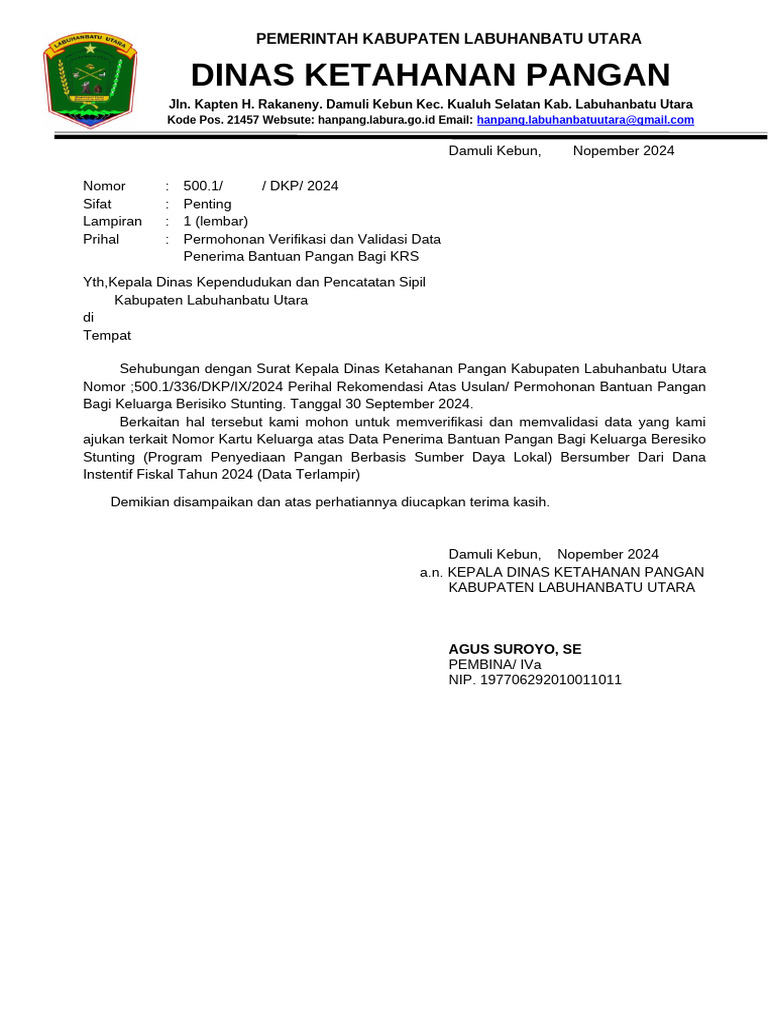Surat Verval NIK KRS Ke Capil | PDF