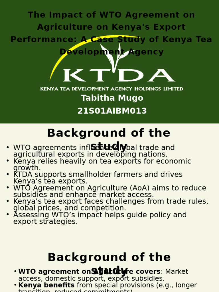 KTDA | PDF | World Trade Organization | Market Access