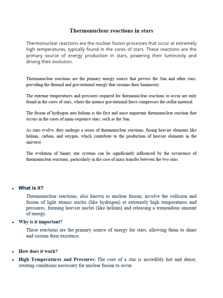 Stars | PDF | Stars | Nuclear Fusion