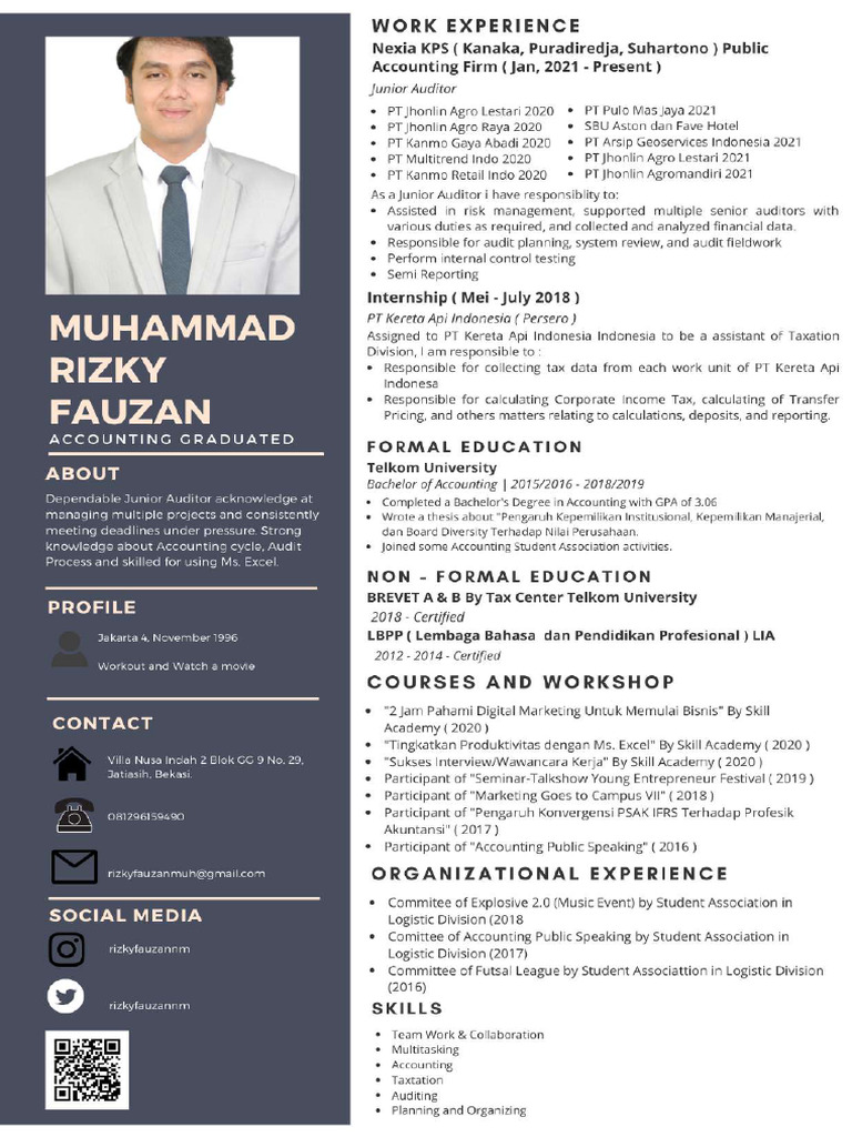 CV Muhammad Rizky Fauzan S.ak | PDF