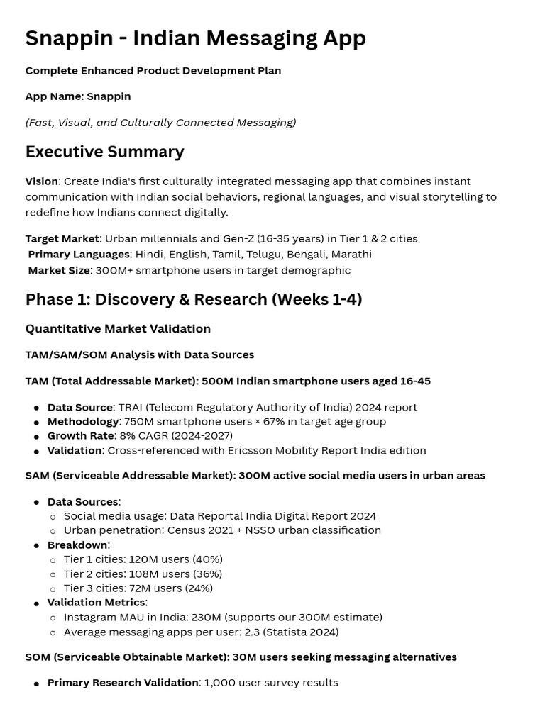 Snappin: India's Culturally Integrated Messaging App | PDF | Survey ...