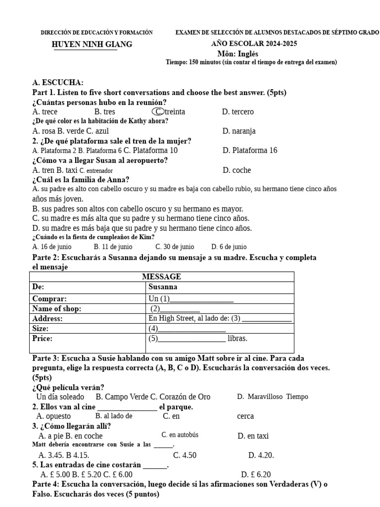 HSG English 7 New Book 2024 - 2025 Has Listening | PDF | Memoria | Arroz