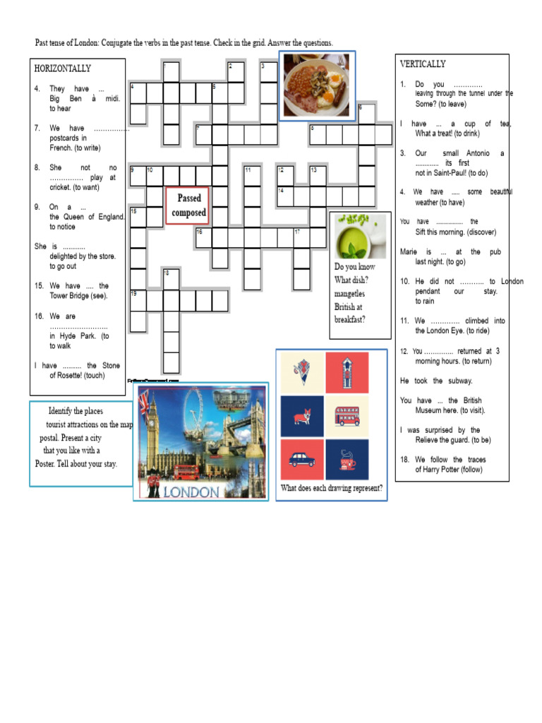 Crossword Puzzle Passé Composé | PDF | Linguistics