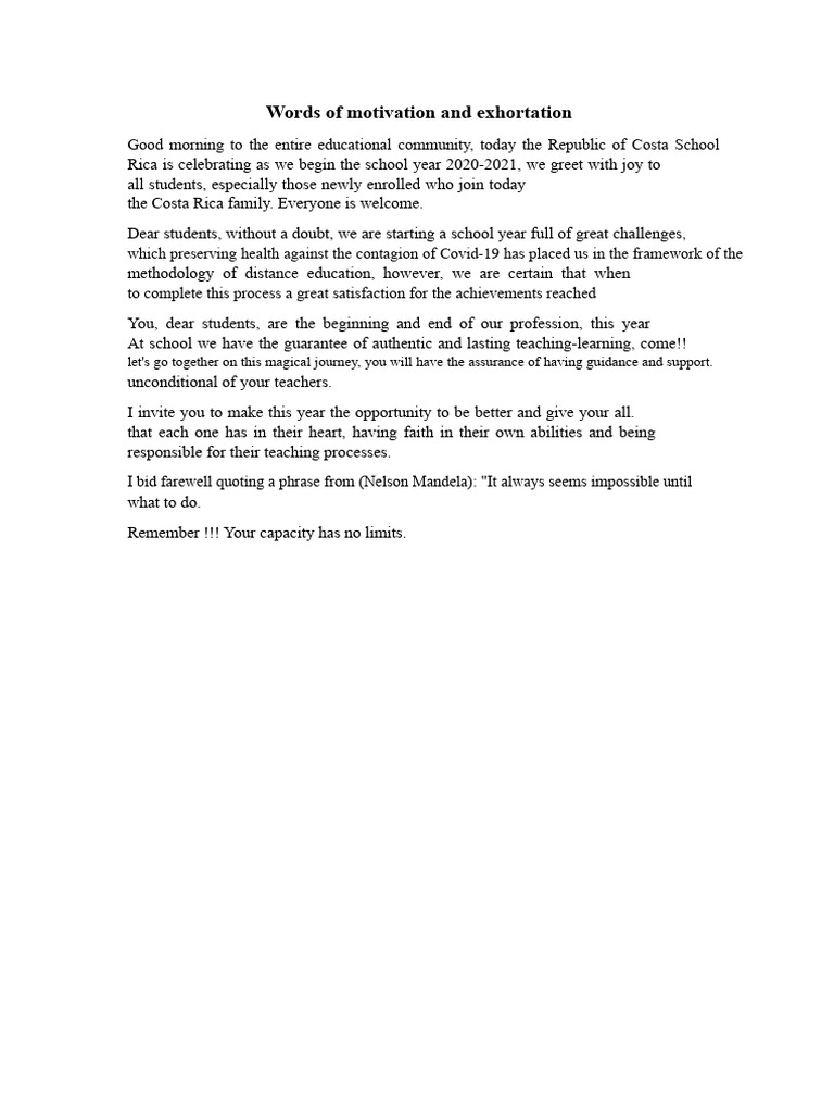 Words of Motivation and Encouragement | PDF