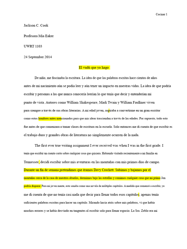 Narrativa Personal de Alfabetización | PDF | Escritores