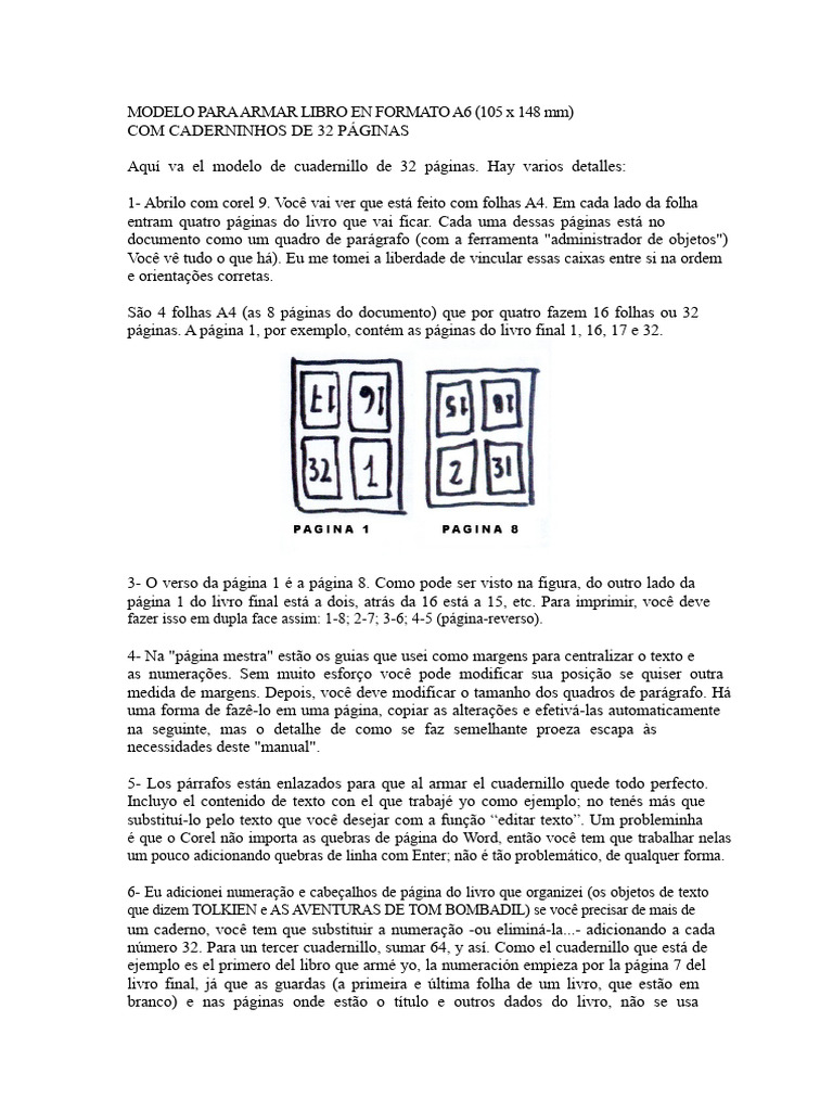 Modelo de Cuadernillo A6 para Livros | PDF | Livros | Encadernação