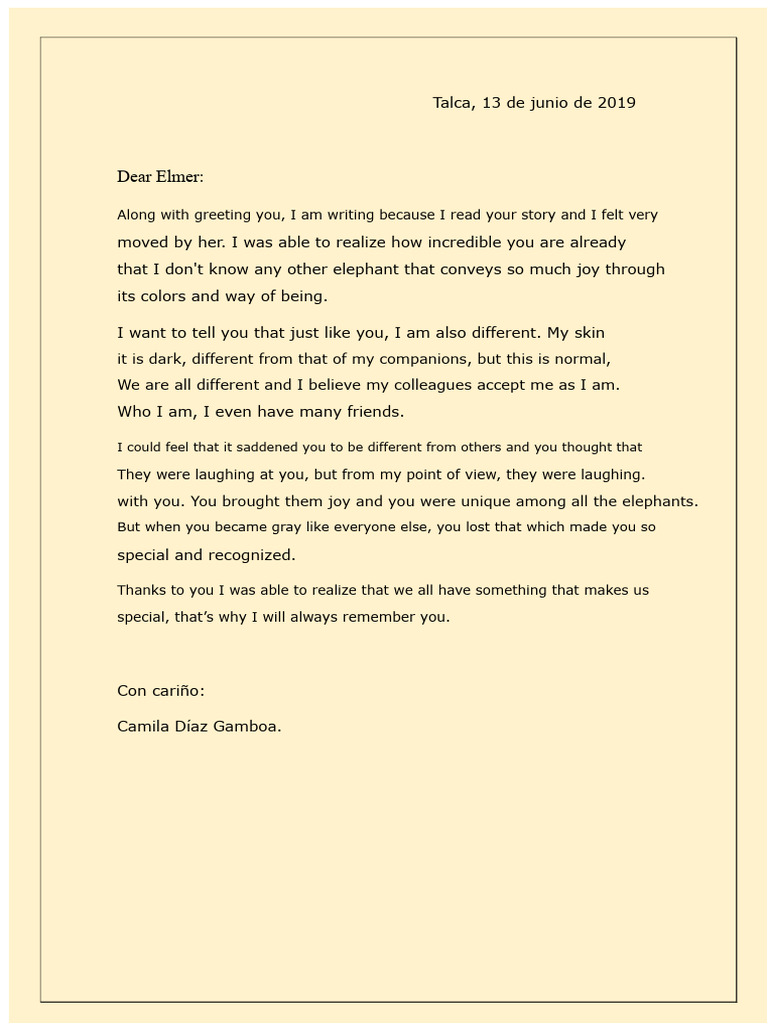 Letter For Elmer | PDF