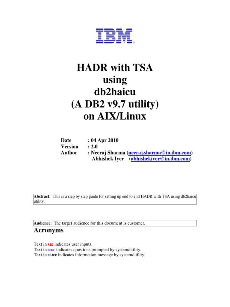HADR-db2haicu v5 | PDF | Ip Address | Data