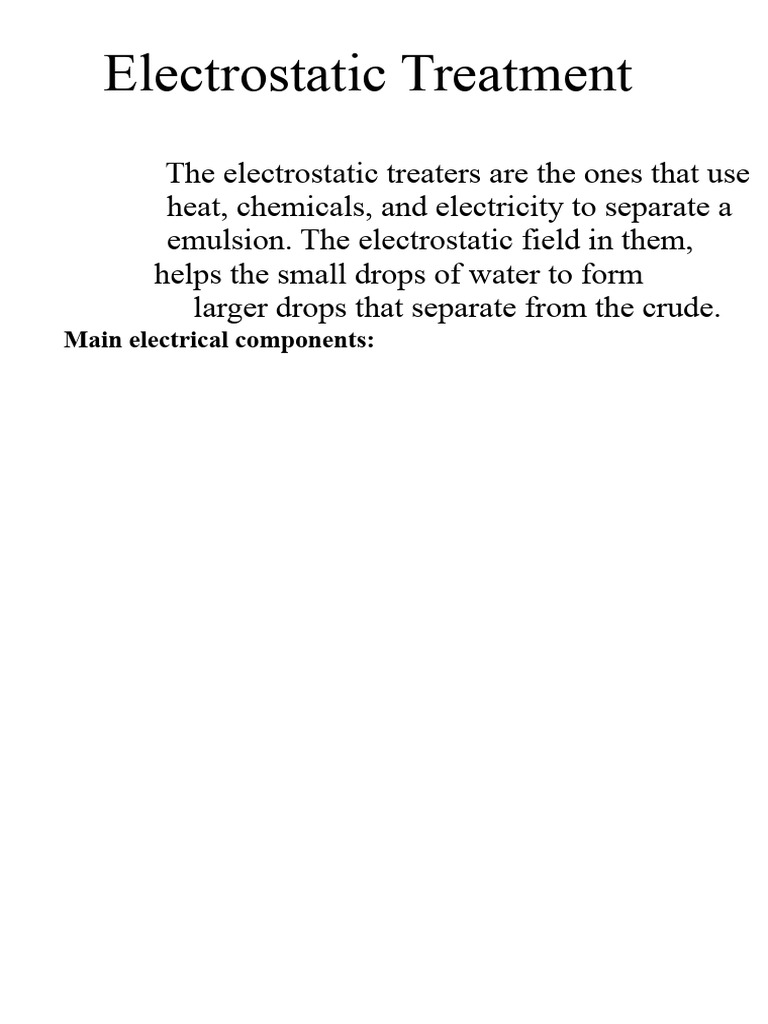 Electrostatic Treatment of Crude Oil | PDF | Water | Petroleum