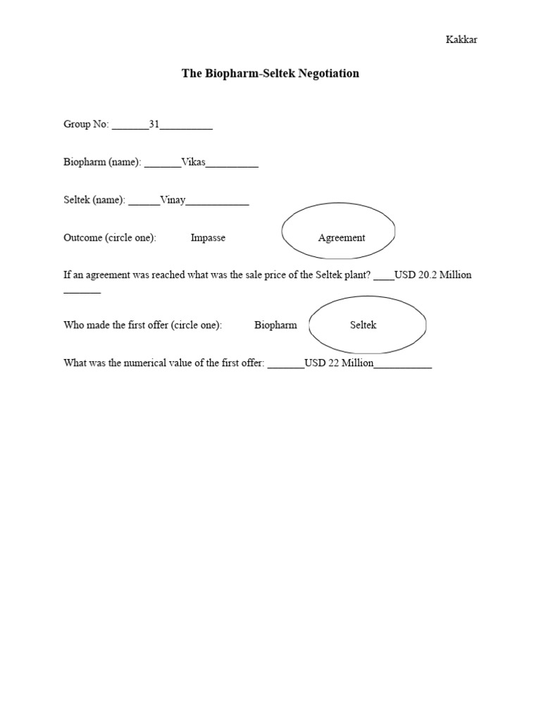 Handout - The Biopharm Seltek Contract | PDF