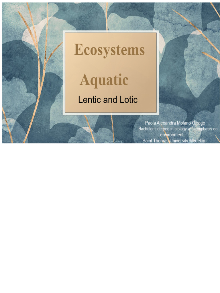 Lentic and Lotic Ecosystems | PDF | Estuary | River